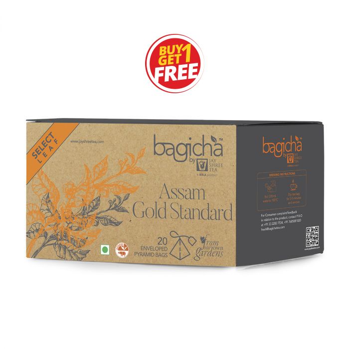 "Buy Online Bagicha by Jay Shree Tea Assam Gold Standard 20 Pyramid Tea Bags | Jay Shree Tea ...